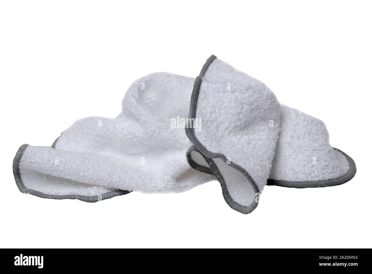 Household cleanliness and hygiene. Close-up of a white cleaning cloth ...