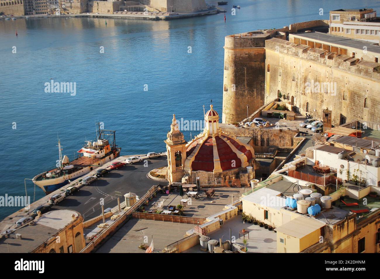 Roof of church of Our Lady of Liesse in Valletta, Malta. Panoramic ...