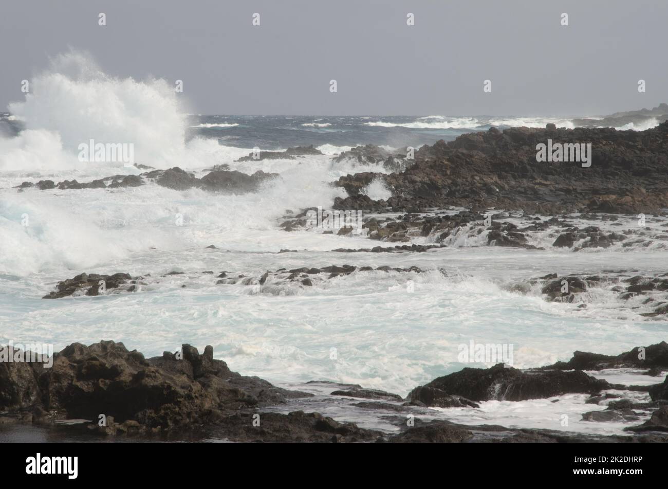 Coastal landscape with a rough sea Stock Photo - Alamy