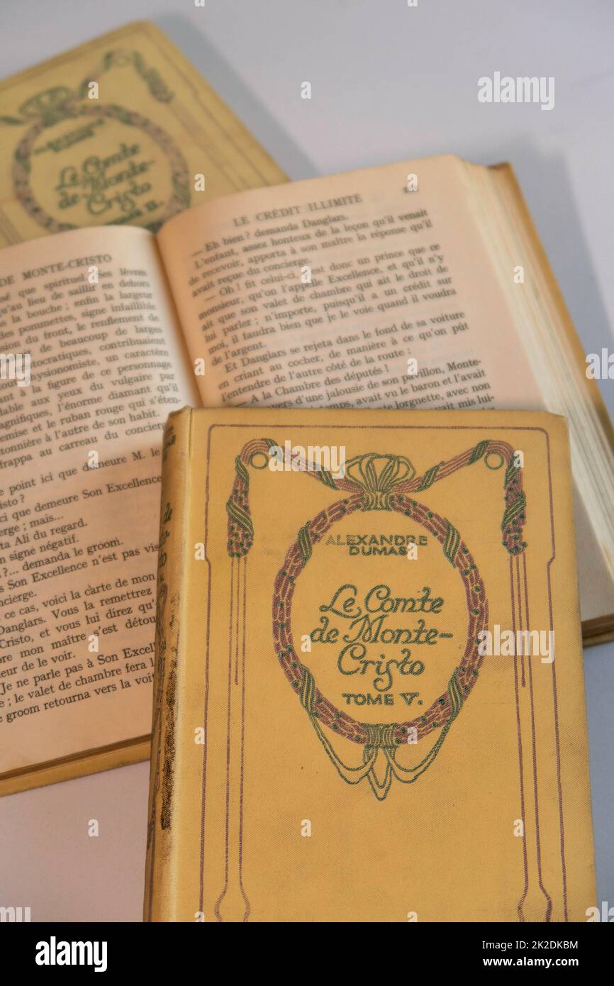 Vintage French Books of The Count of Monte-Cristo Stock Photo - Alamy