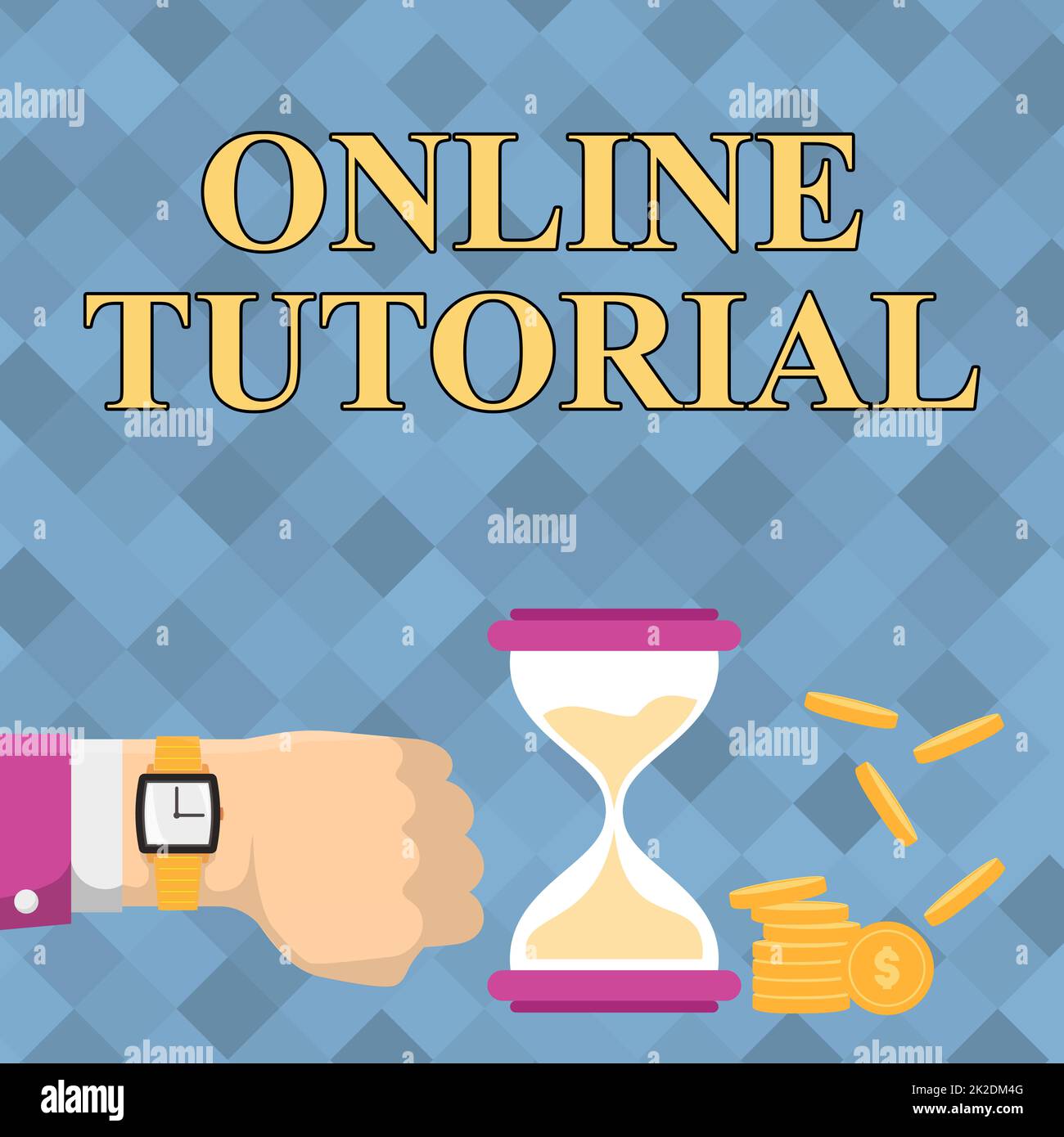 Handwriting text Online Tutorial. Concept meaning process of tutoring ...
