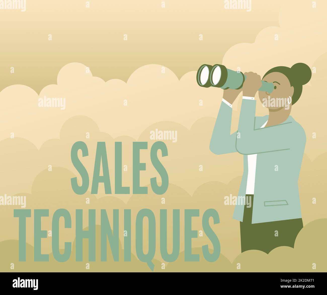 Text caption presenting Sales Techniques. Business concept methods that ...