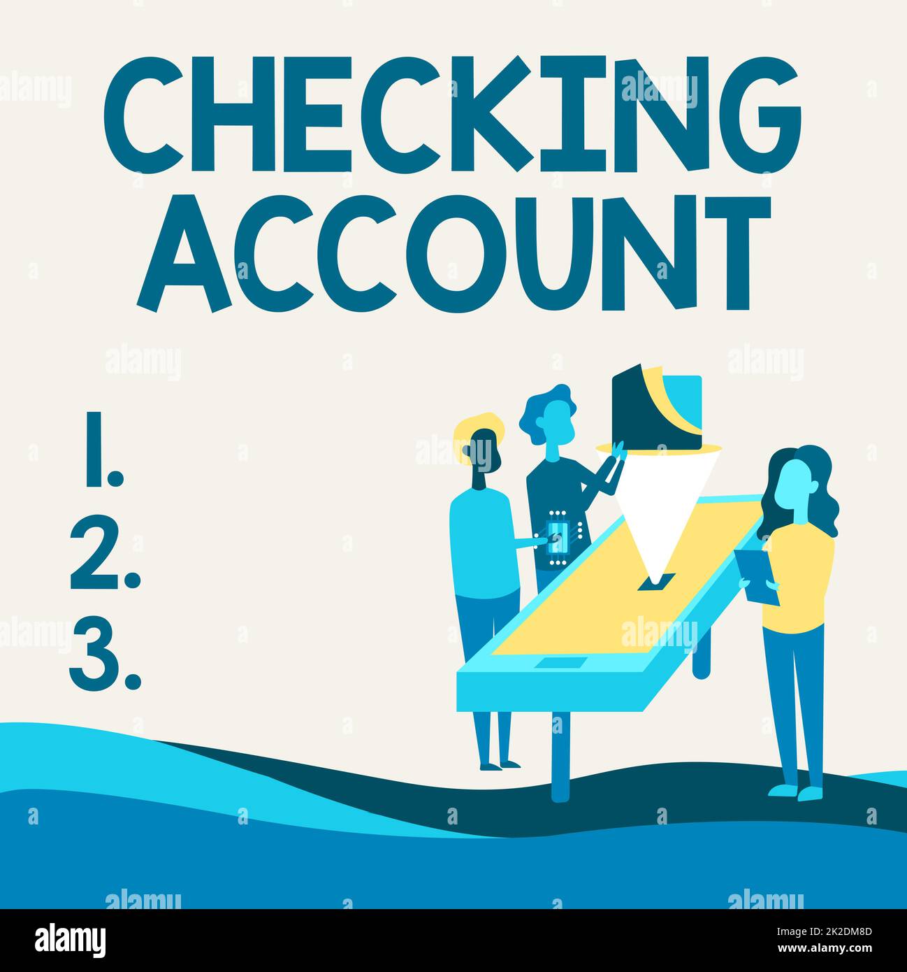 Conceptual caption Checking Account. Business concept bank account that ...