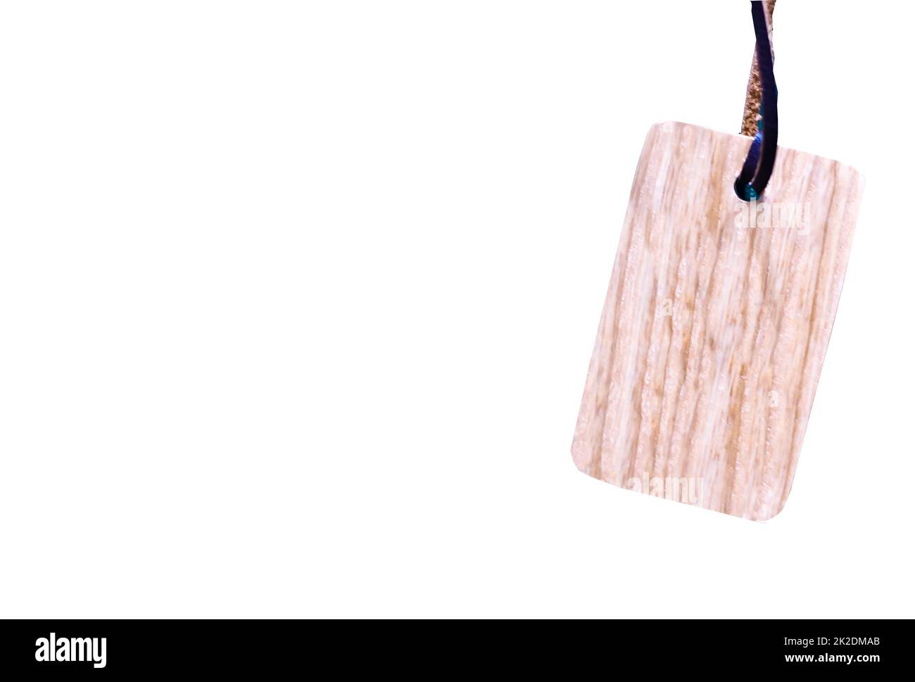 wooden tag label with string isolated on white background with clipping ...