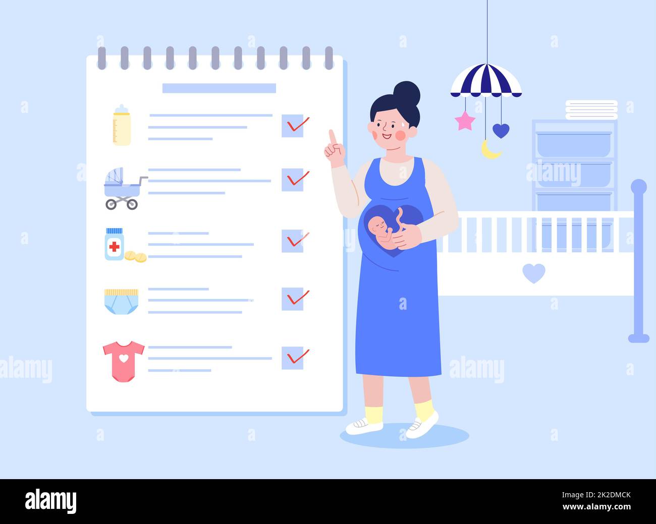 character and checklist child care preparation Stock Photo - Alamy