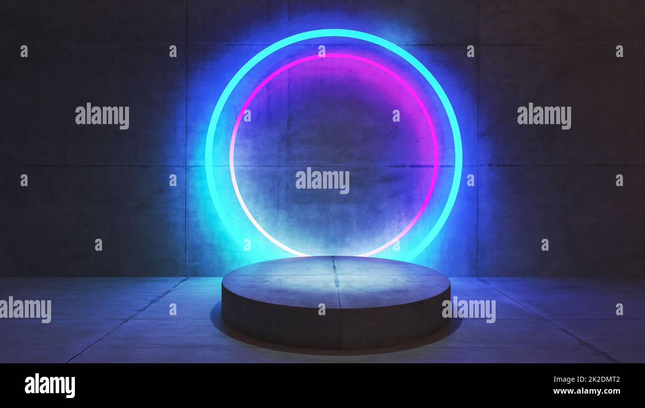 Product display area concept created with concrete cylinder product ...