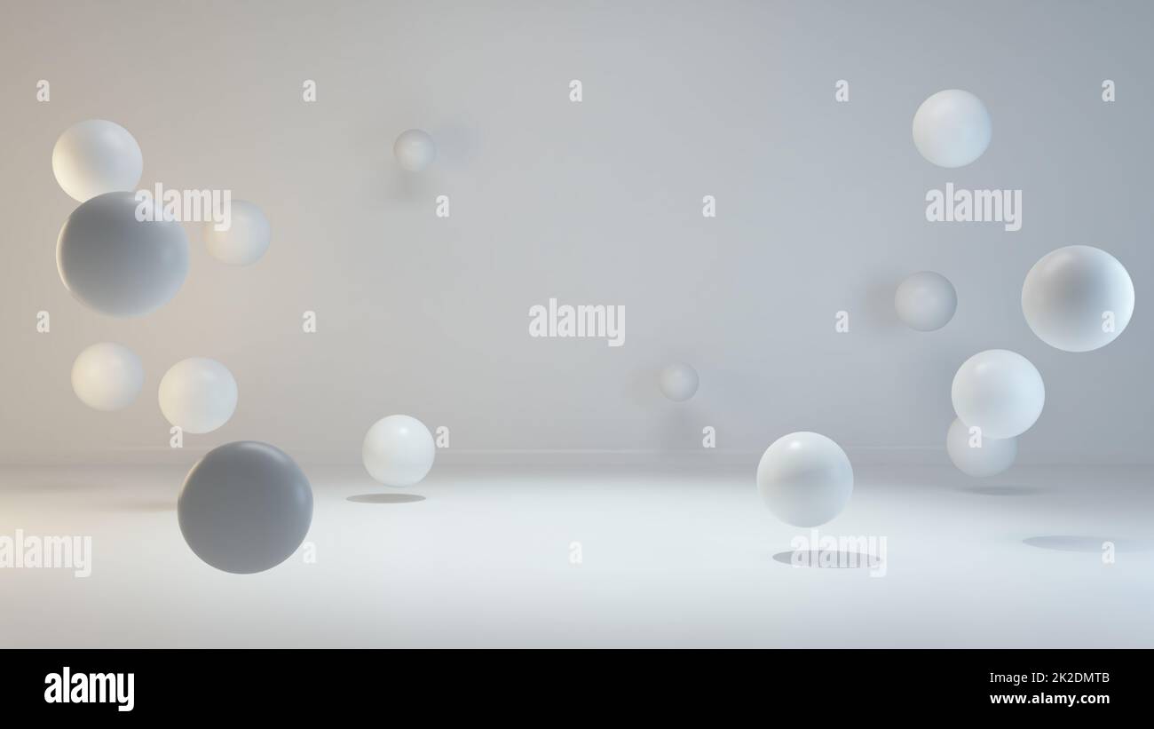 Shapes and white studio light concept 3D rendering Stock Photo - Alamy