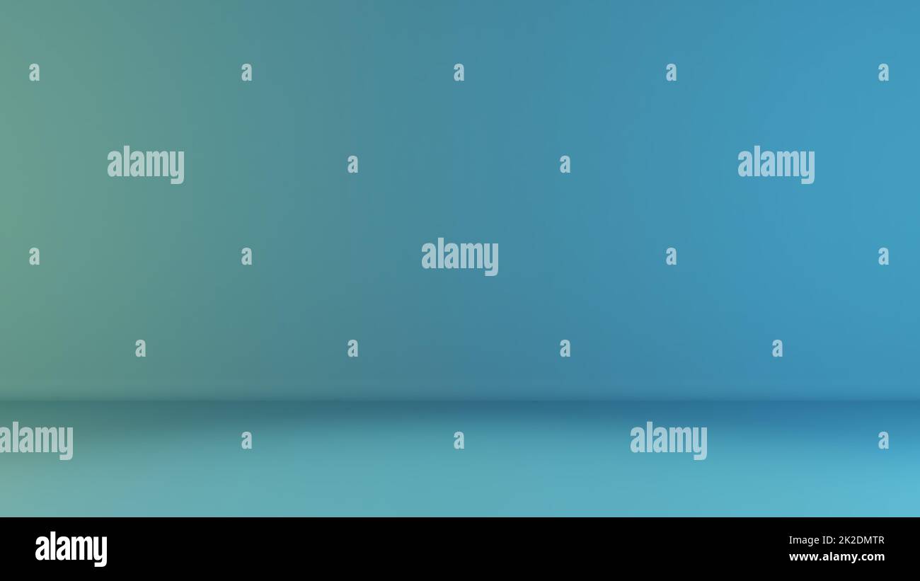 blue and green gradient color studio desk background realistic 3D ...