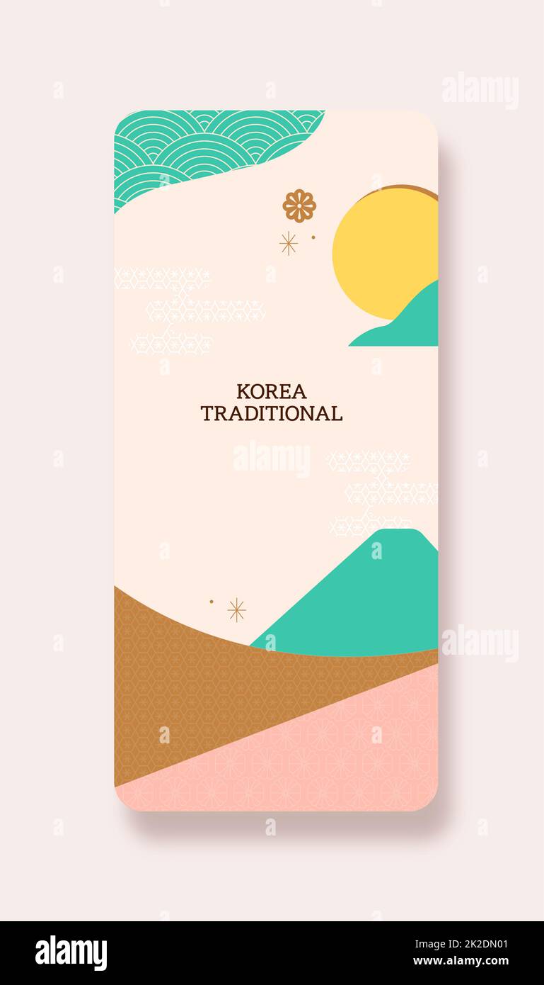 Korean Asian traditional background template for mobile Stock Photo - Alamy