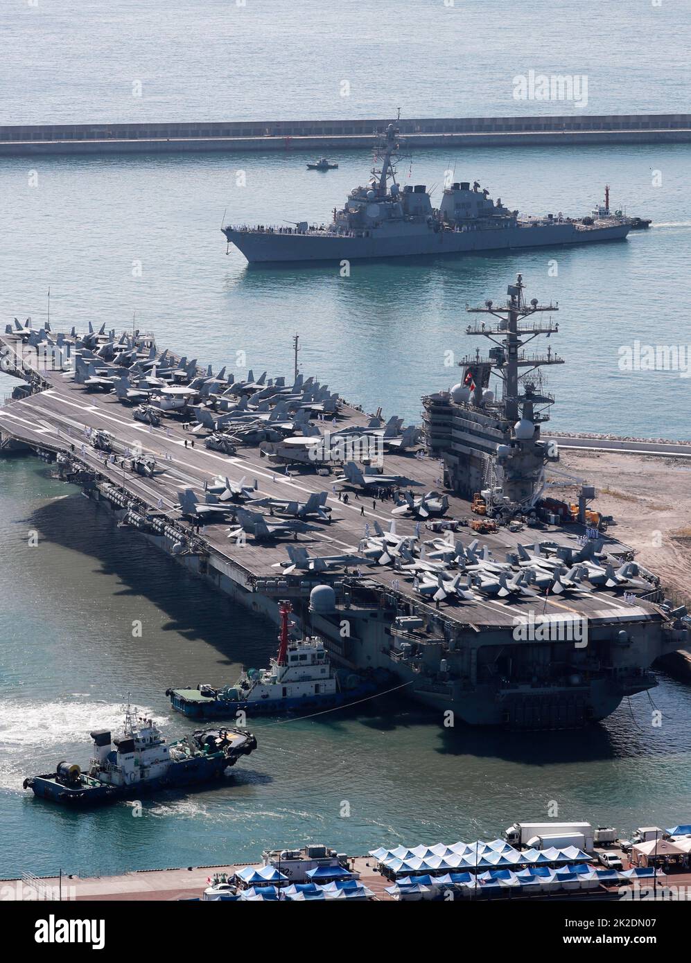 23rd Sep, 2022. U.S. aircraft carrier Ronald Reagan arrives in S. Korea ...
