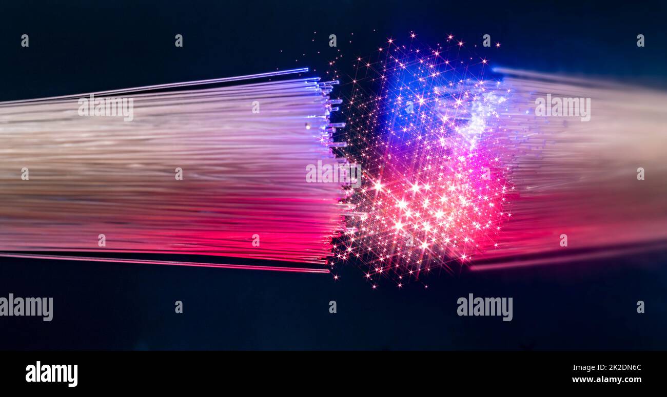 Optical fibers connection Stock Photo - Alamy