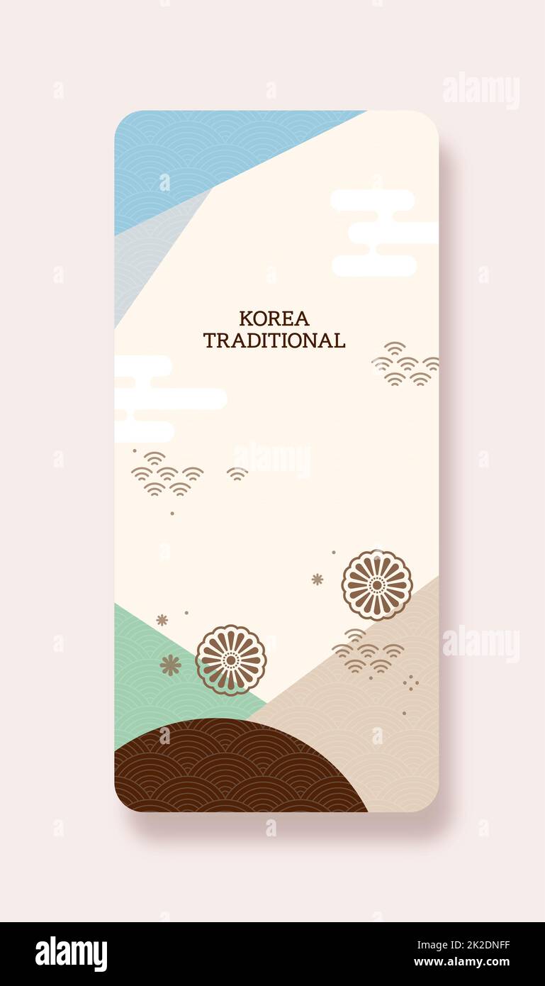 Korean Asian traditional background template for mobile Stock Photo - Alamy