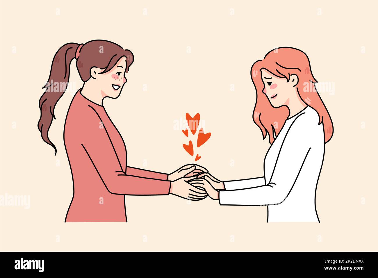 Happy friends show care for each other Stock Photo - Alamy