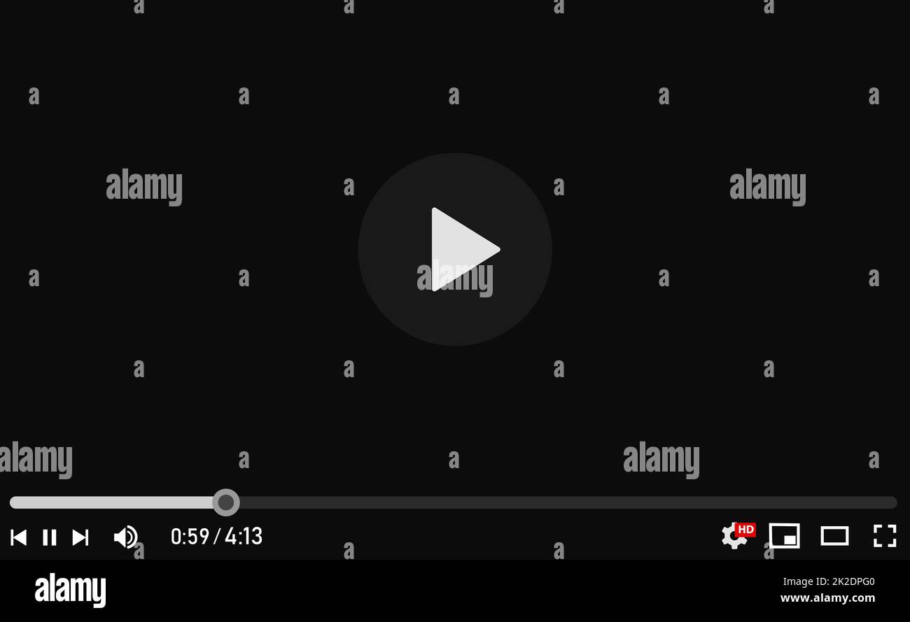 Video and Media Player Interface Template - Vector Stock Photo - Alamy