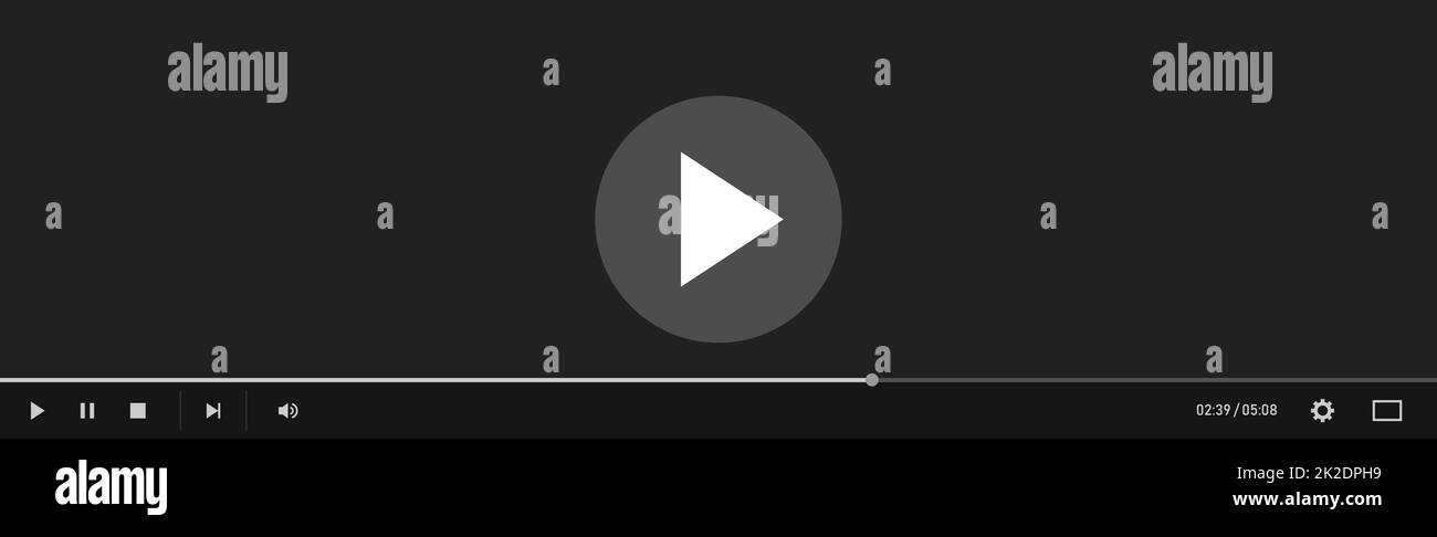 Video and Media Player Interface Template - Vector Stock Photo - Alamy