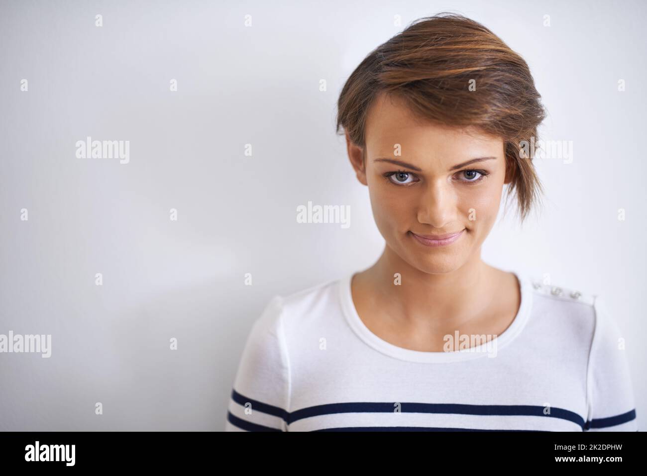 Shell look you right in the eye. A cropped portrait of a beautiful ...