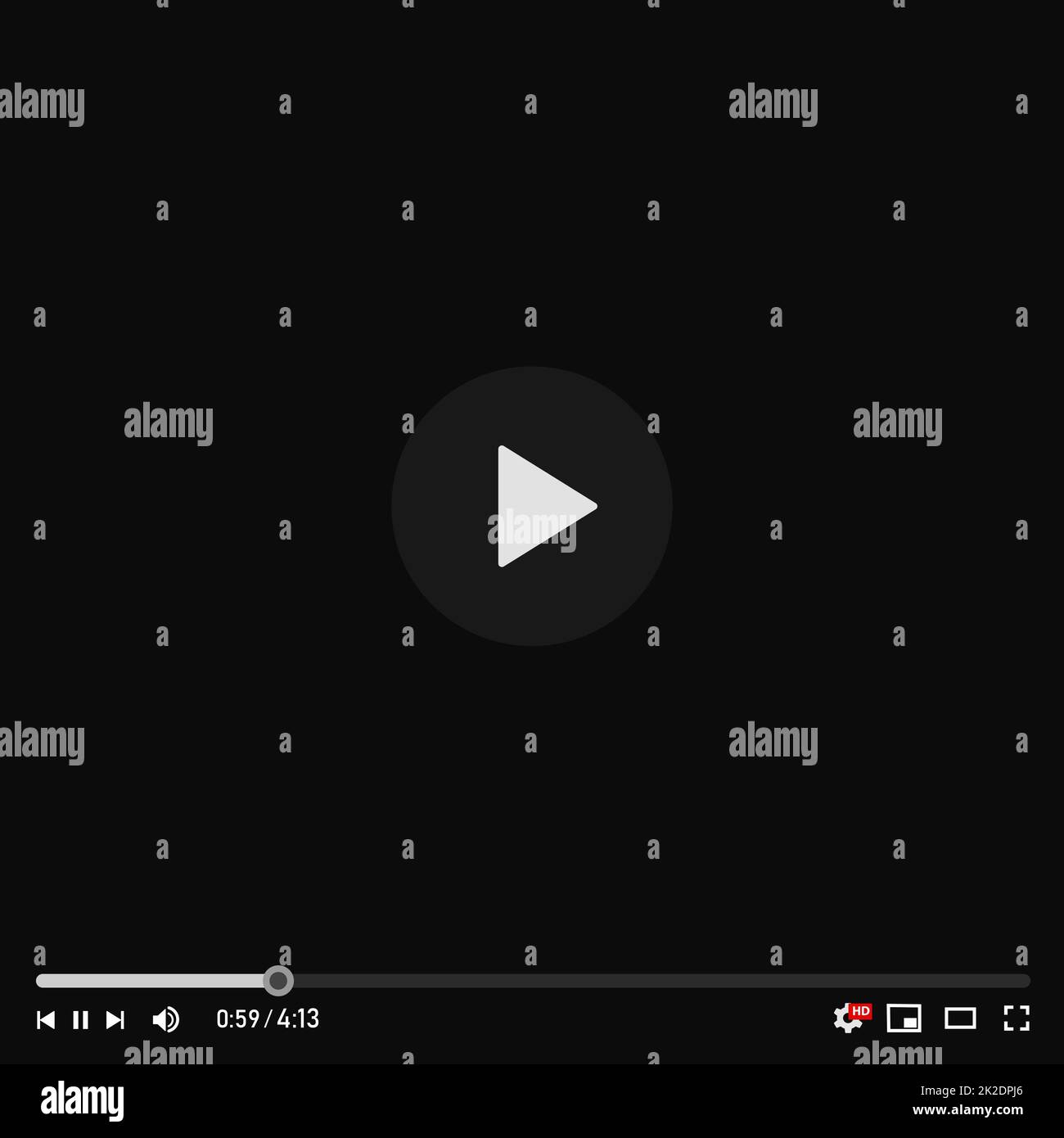 Video and Media Player Interface Template - Vector Stock Photo - Alamy