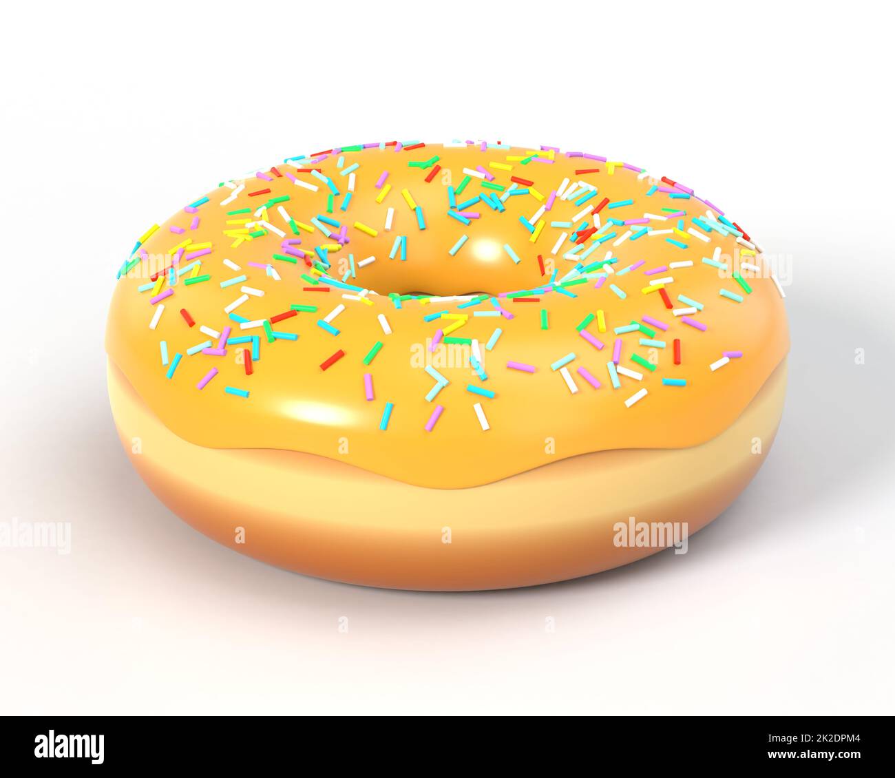 Delicious donut with icing and sprinkles Stock Photo - Alamy