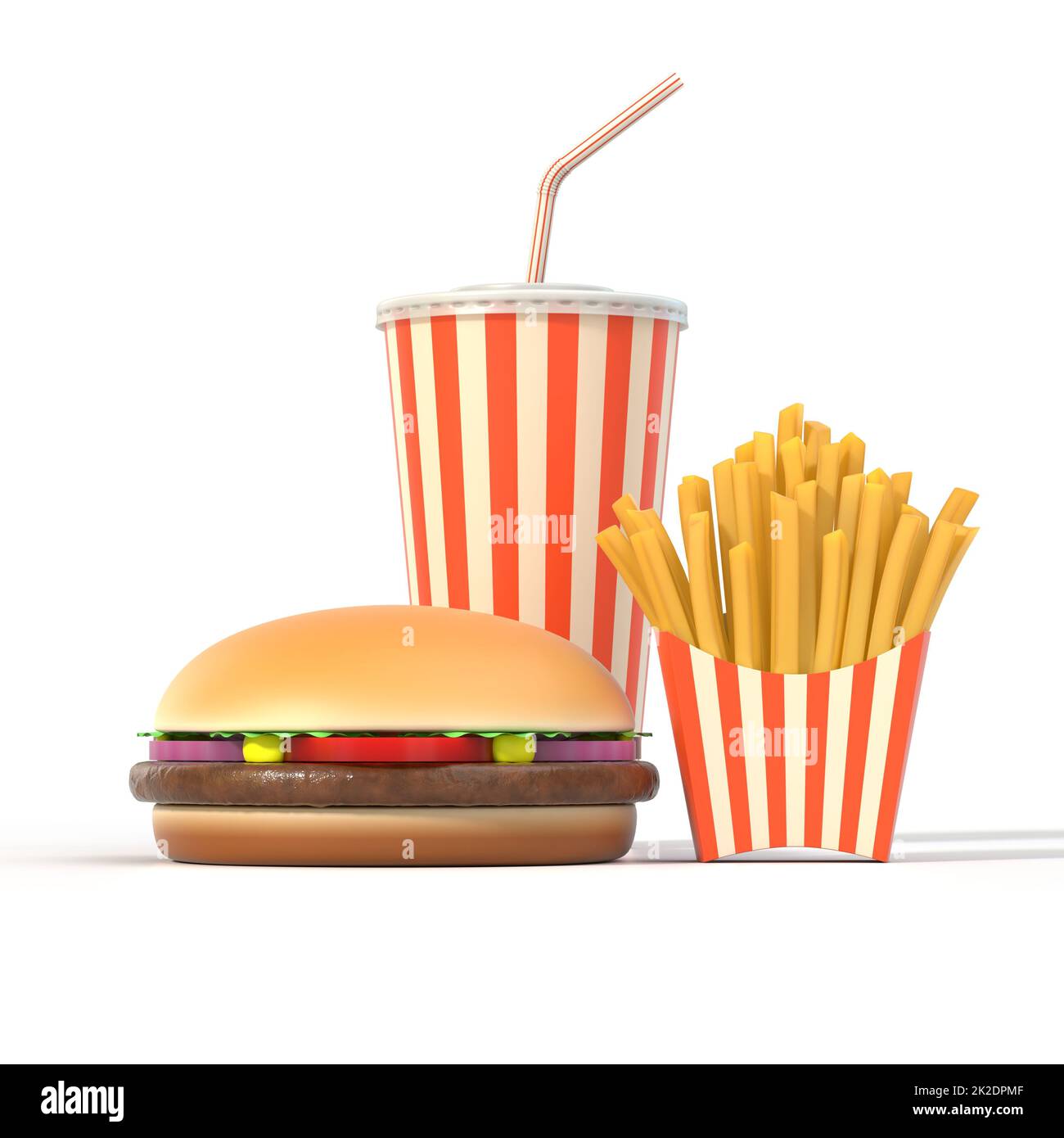 Hamburger, french fries and cola fast food meal Stock Photo - Alamy