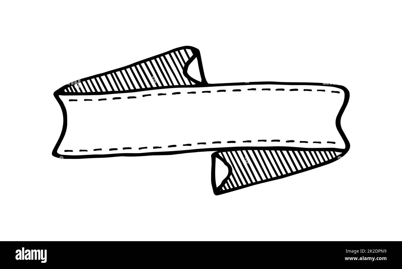 Hand drawn vintage style banner isolated on white background Stock ...