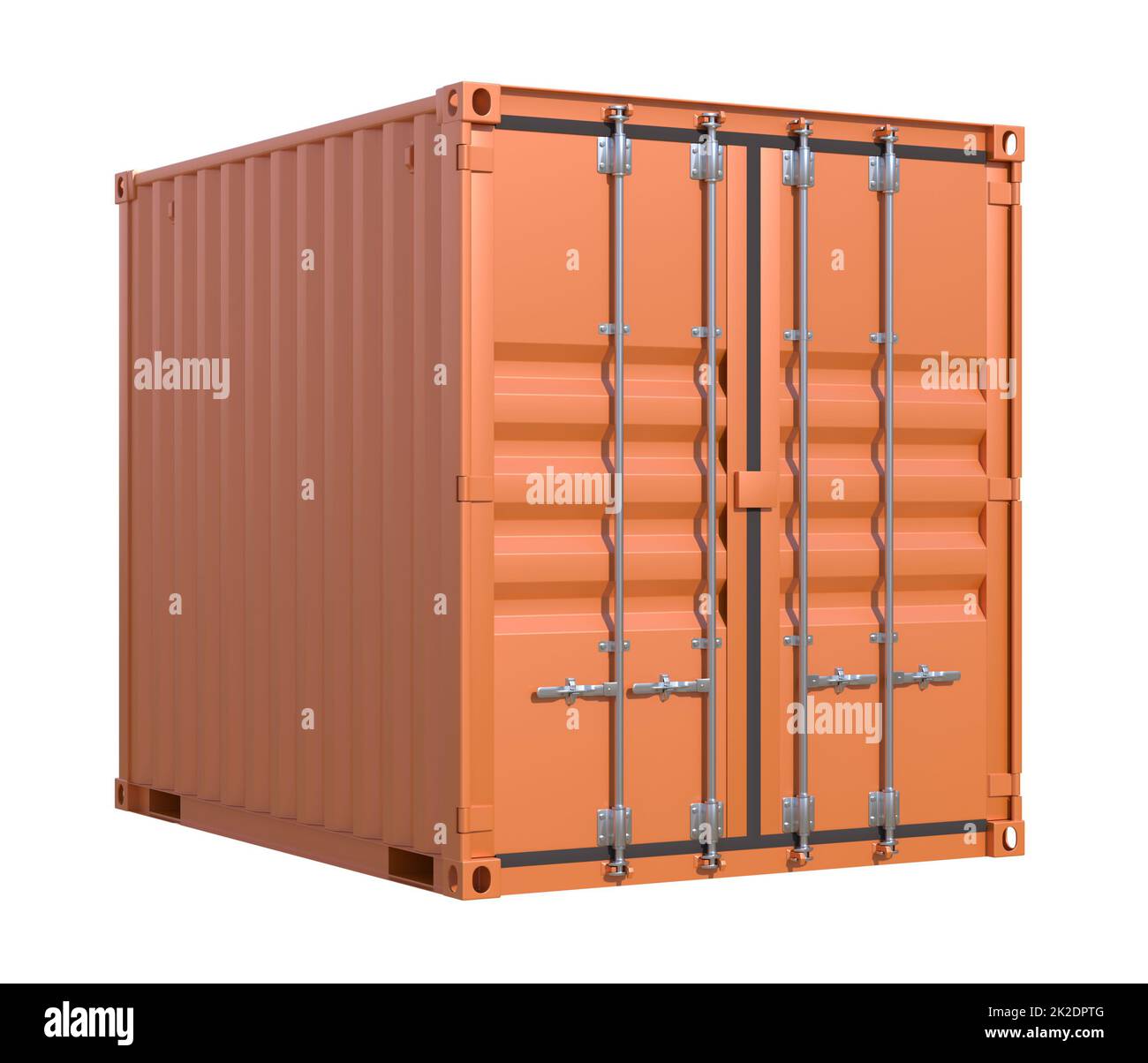 Brown ship cargo container side view 10 feet length Stock Photo - Alamy