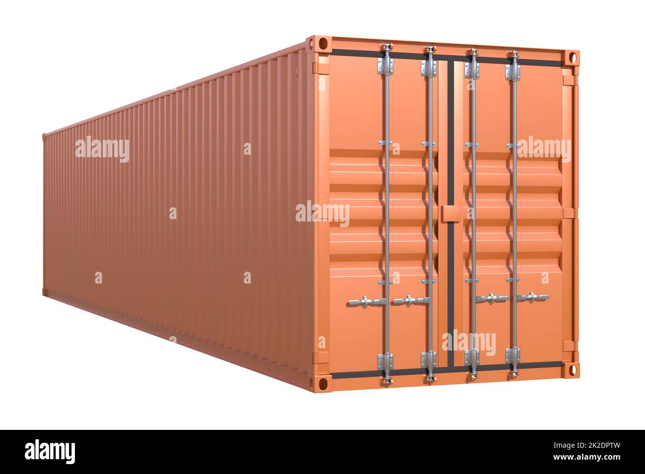Brown ship cargo container side view 40 feet length Stock Photo - Alamy