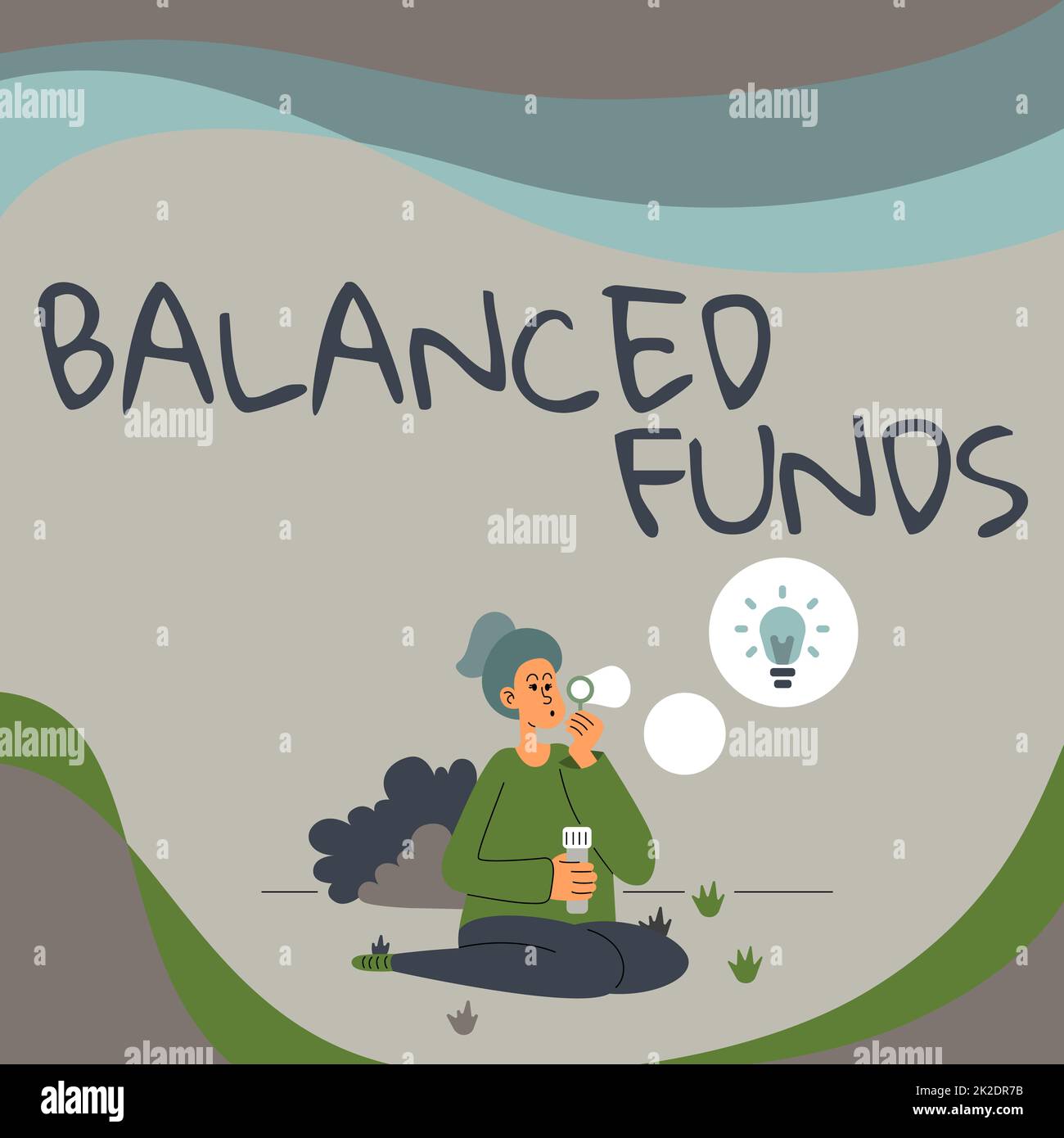 Text caption presenting Balanced Funds. Word Written on hybrid mutual ...