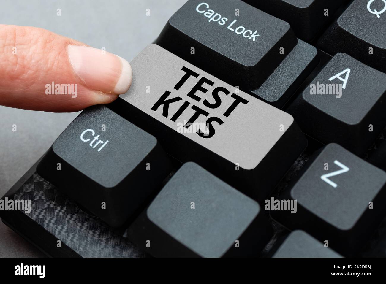 Conceptual caption Test Kits. Business concept tools used to detect the ...