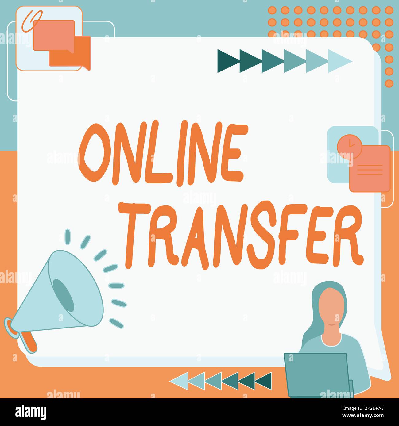 Text caption presenting Online Transfer. Word for authorizes a fund ...