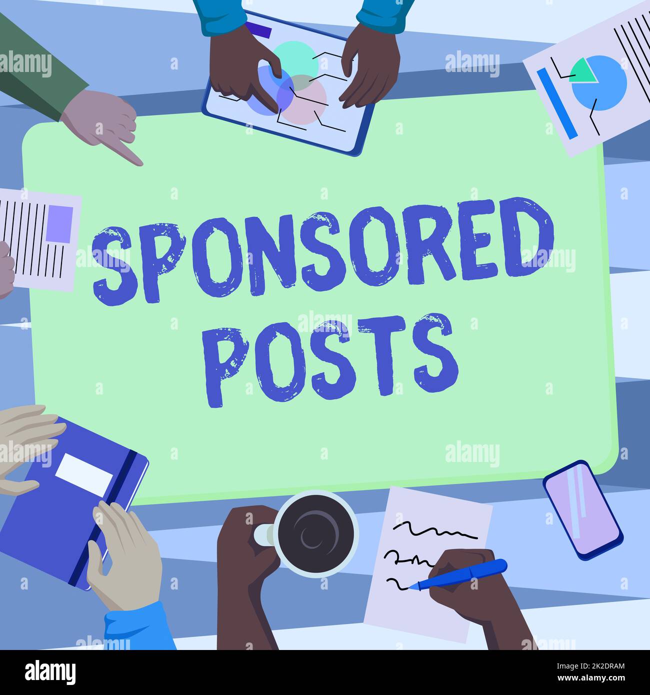 Text caption presenting Sponsored Posts. Conceptual photo post that a ...