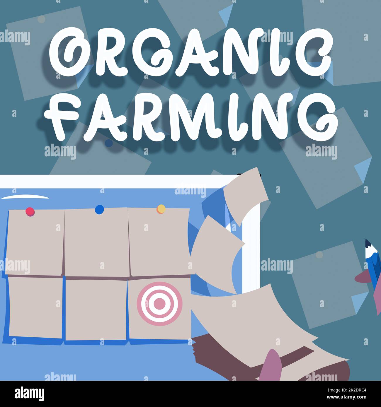 Conceptual display Organic Farming. Business idea an integrated farming ...