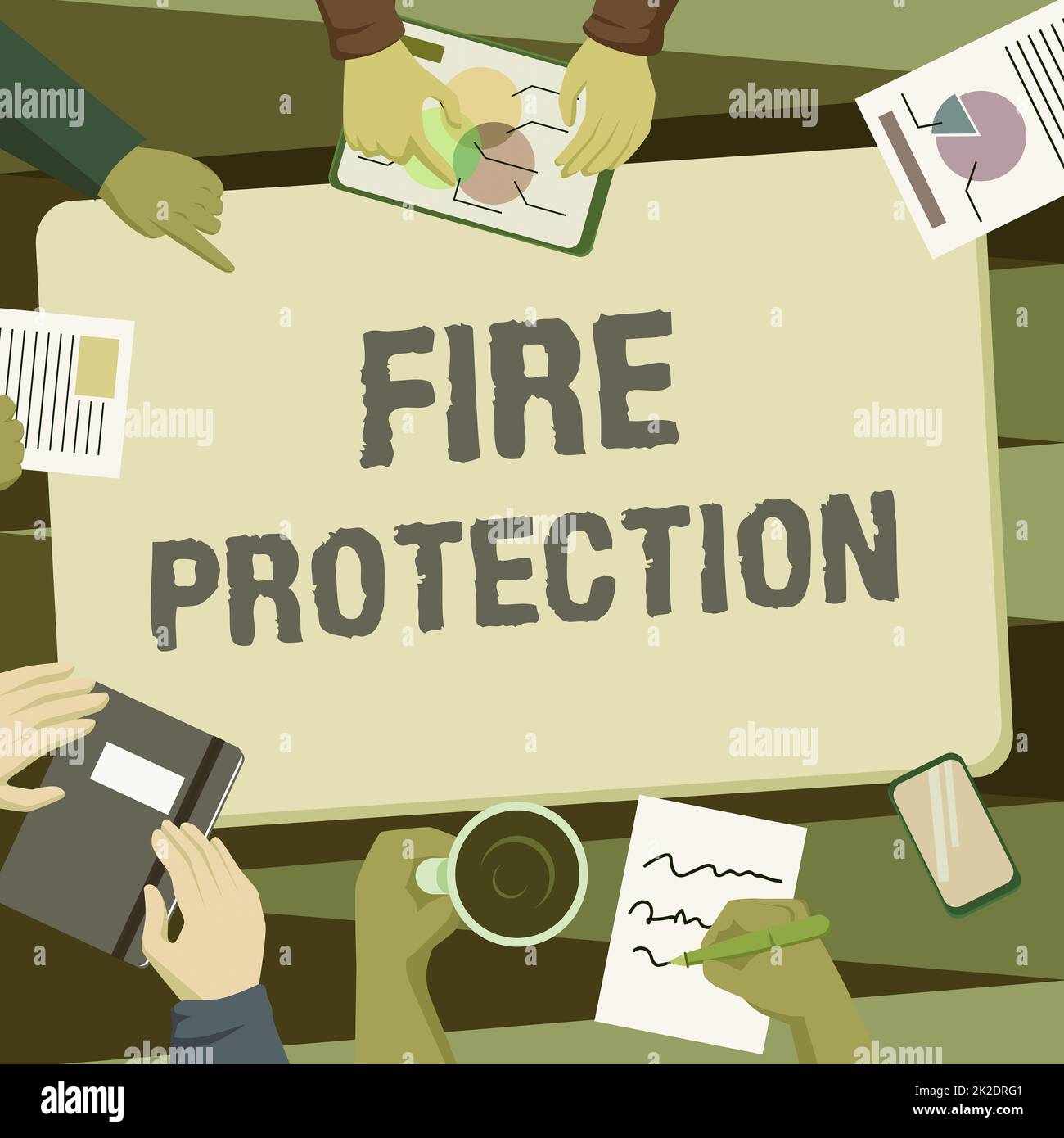 Text sign showing Fire Protection. Business concept measures taken to ...