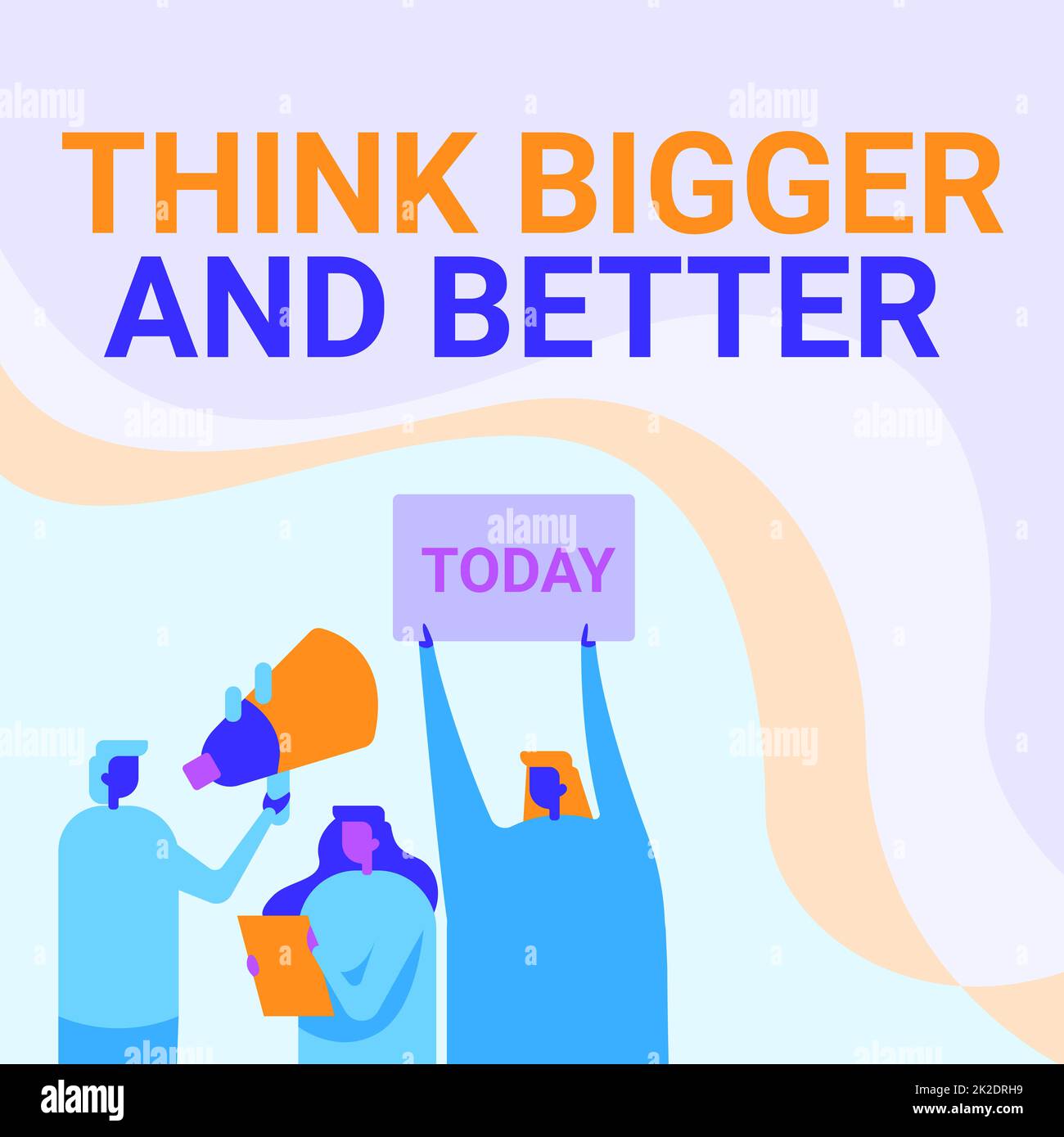 Writing displaying text Think Bigger And Better. Business idea no ...