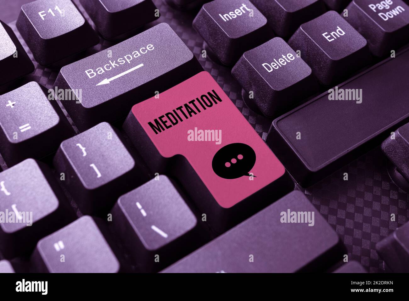 Text caption presenting Meditation. Business idea achieve a mentally ...