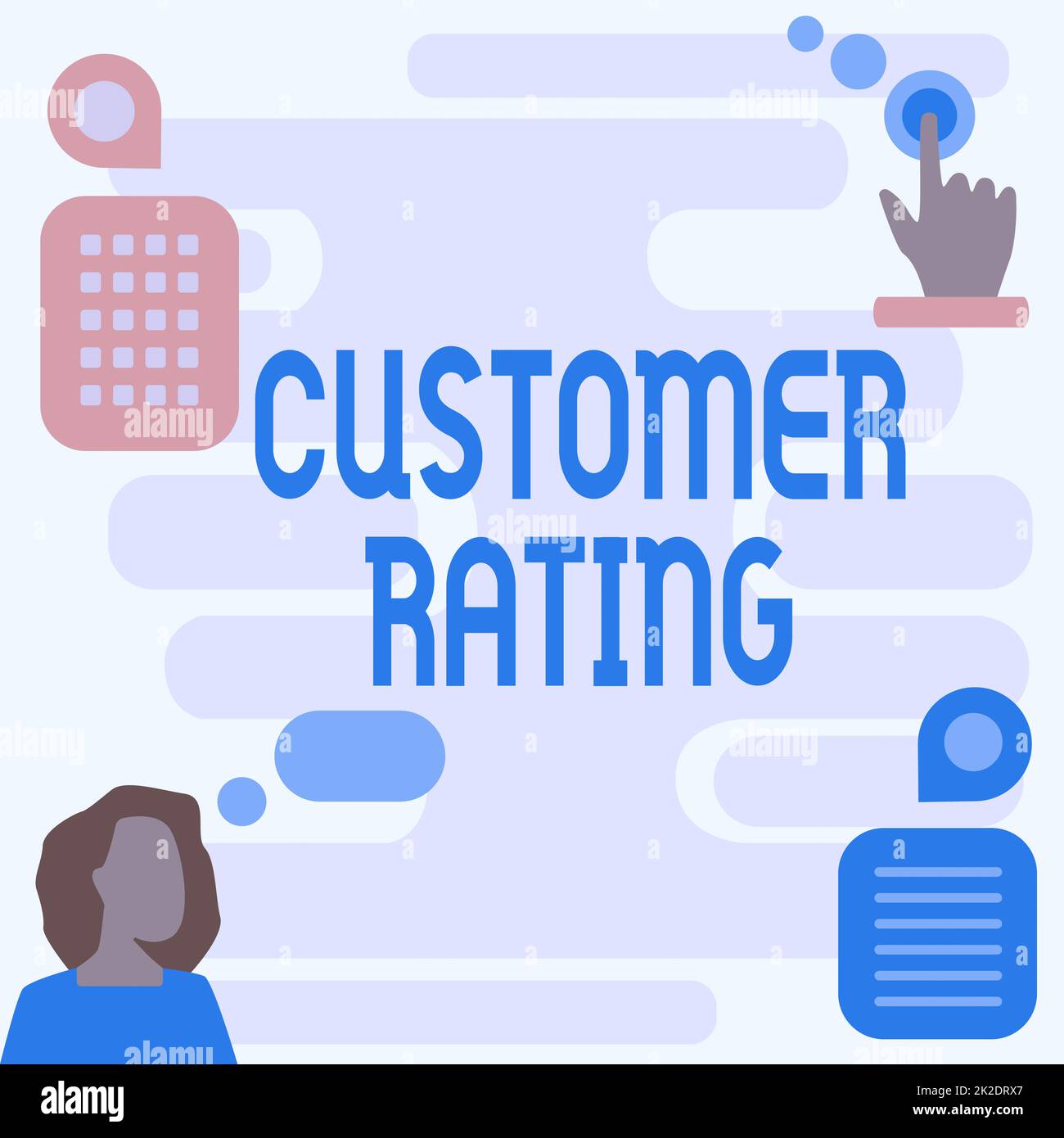 Writing Displaying Text Customer Rating Business Concept Each Point Of