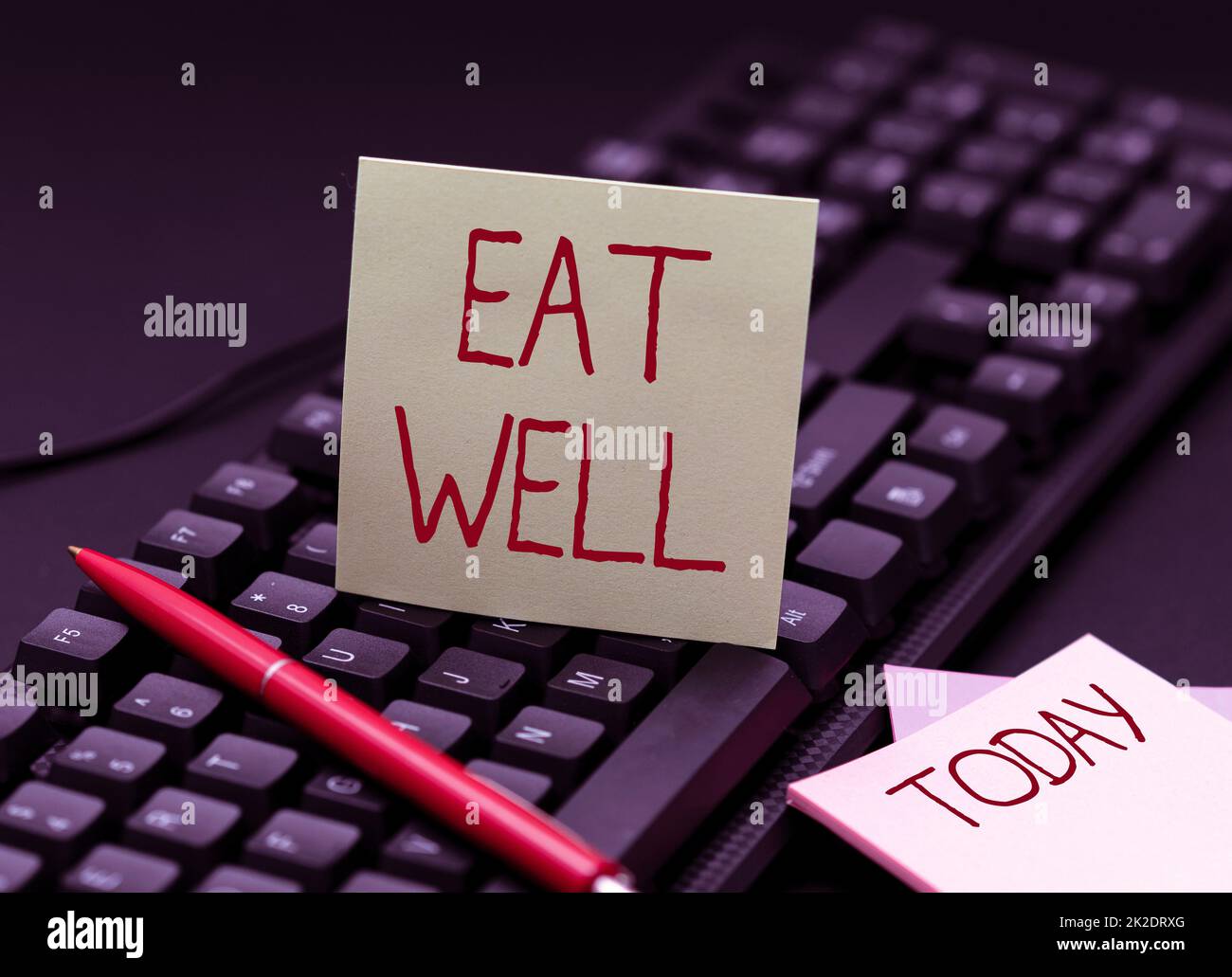 Conceptual caption Eat Well. Word for Practice of eating only foods ...