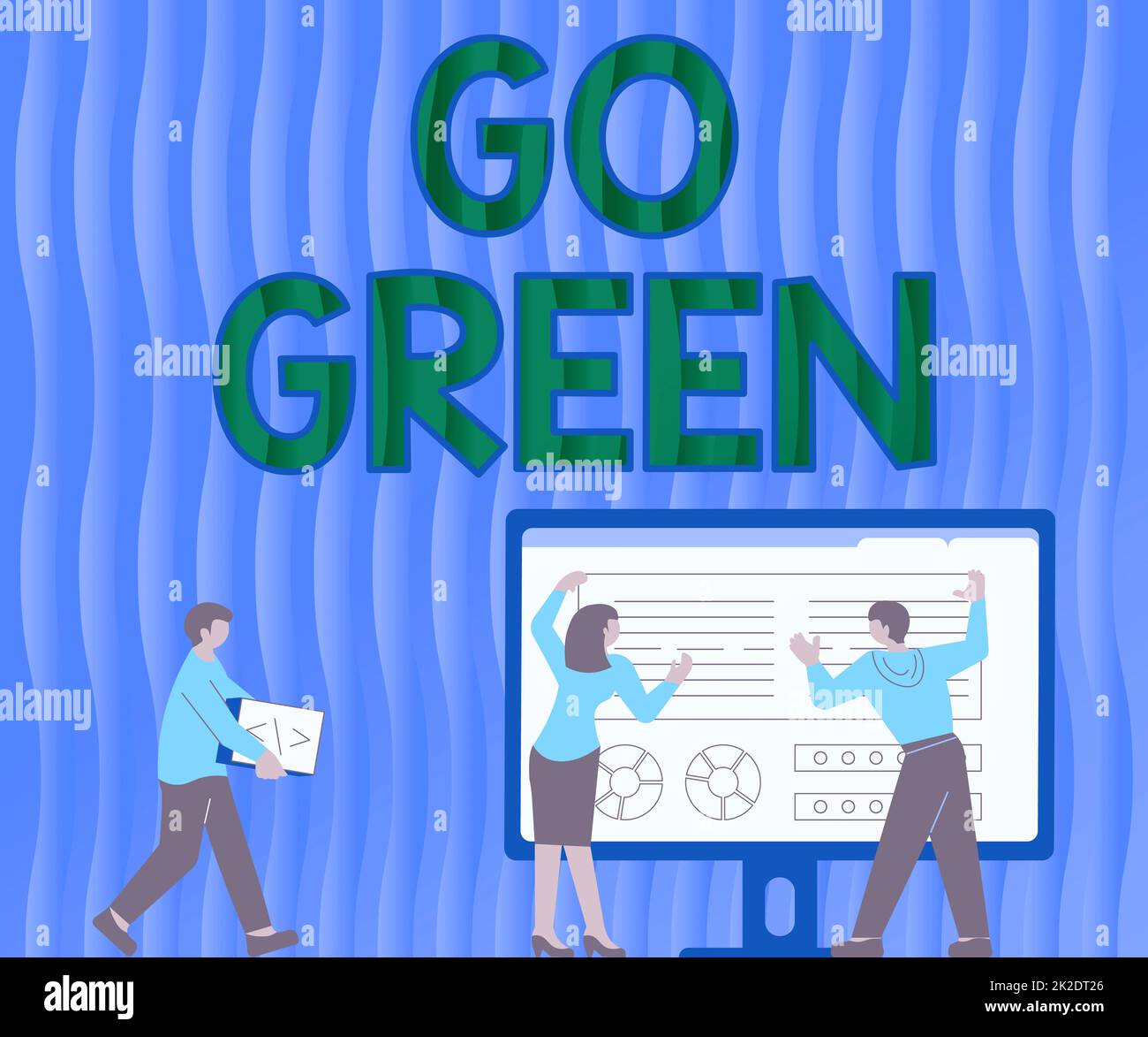 Conceptual caption Go Green. Word for making more environmentally ...