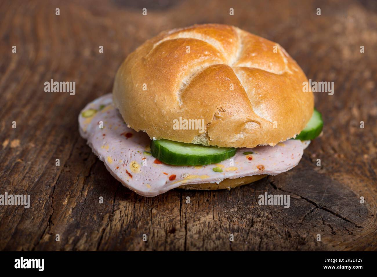 bun with cold cut Stock Photo - Alamy