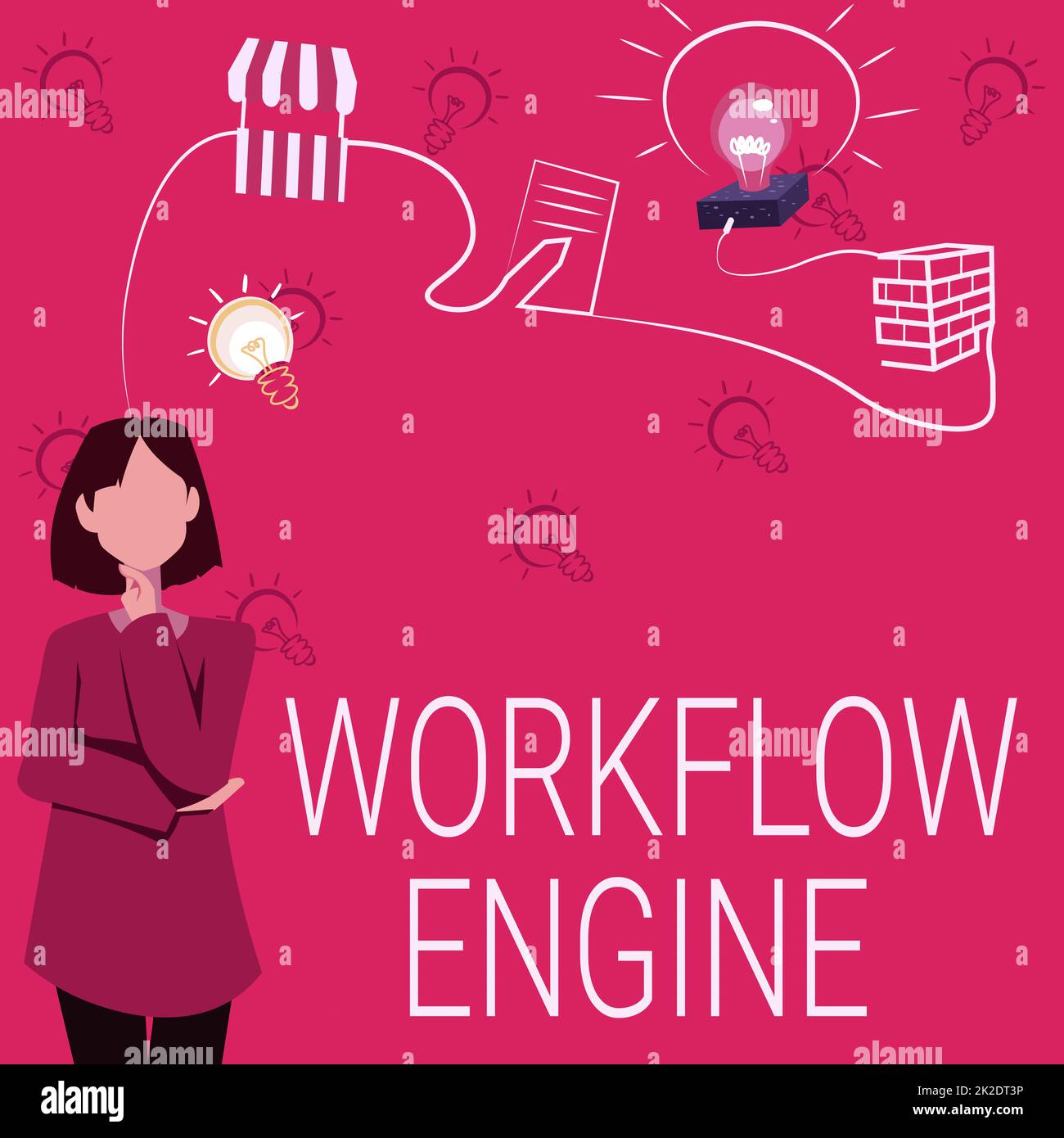 Text caption presenting Workflow Engine. Concept meaning Workflow ...
