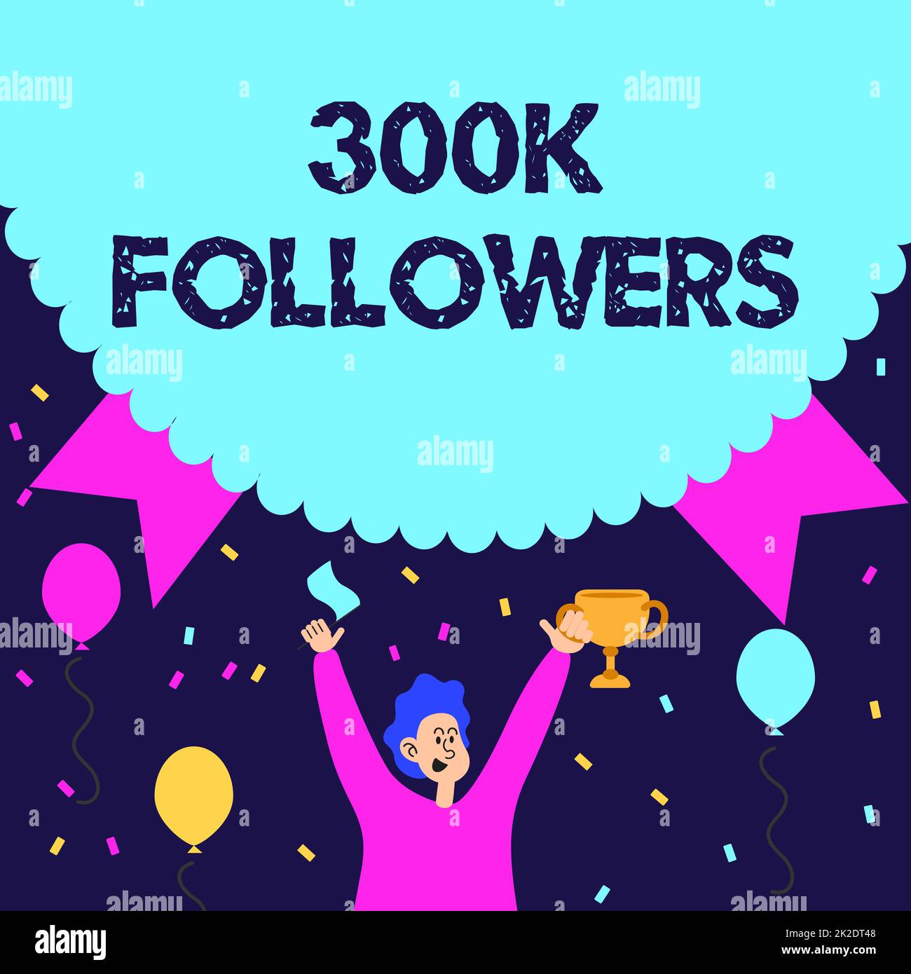 Text caption presenting 300K Followers. Business idea number of ... Text caption presenting 300K Followers. Business idea number of ...