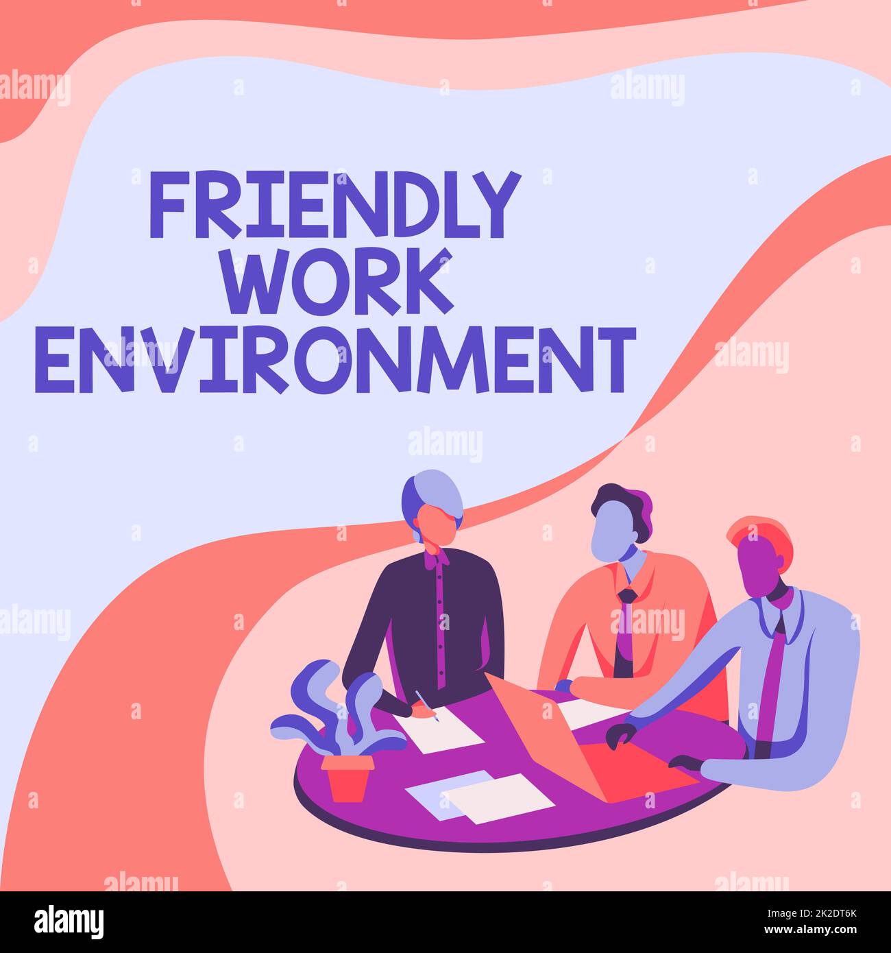 Sign displaying Friendly Work Environment. Business showcase Integrating stronger social ...