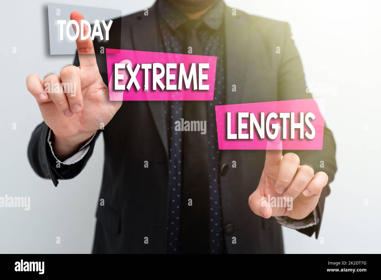 Writing displaying text Extreme Lengths. Business showcase Make a great ...