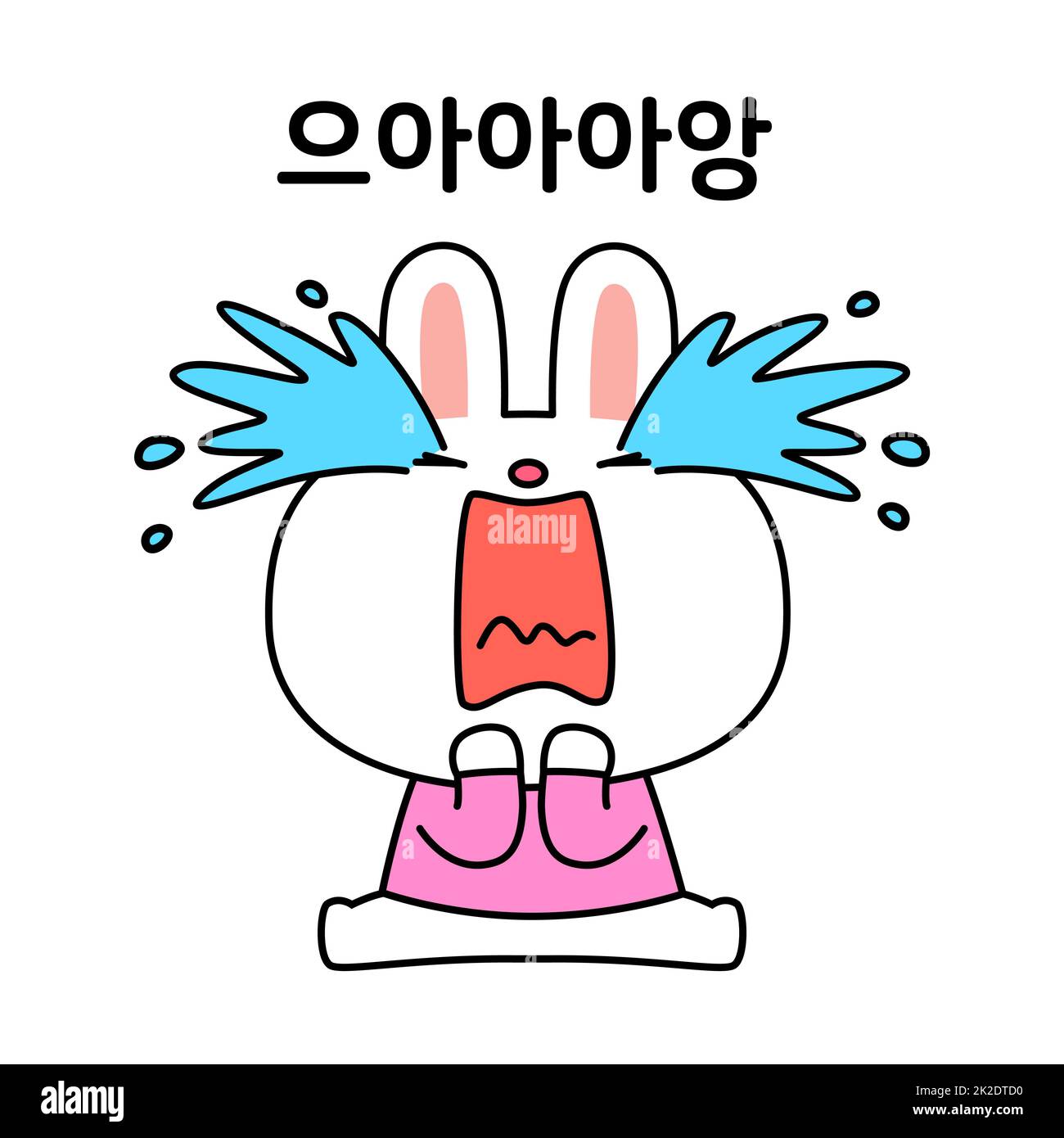 vector illustration of rabbit character tears, crying Stock Photo - Alamy