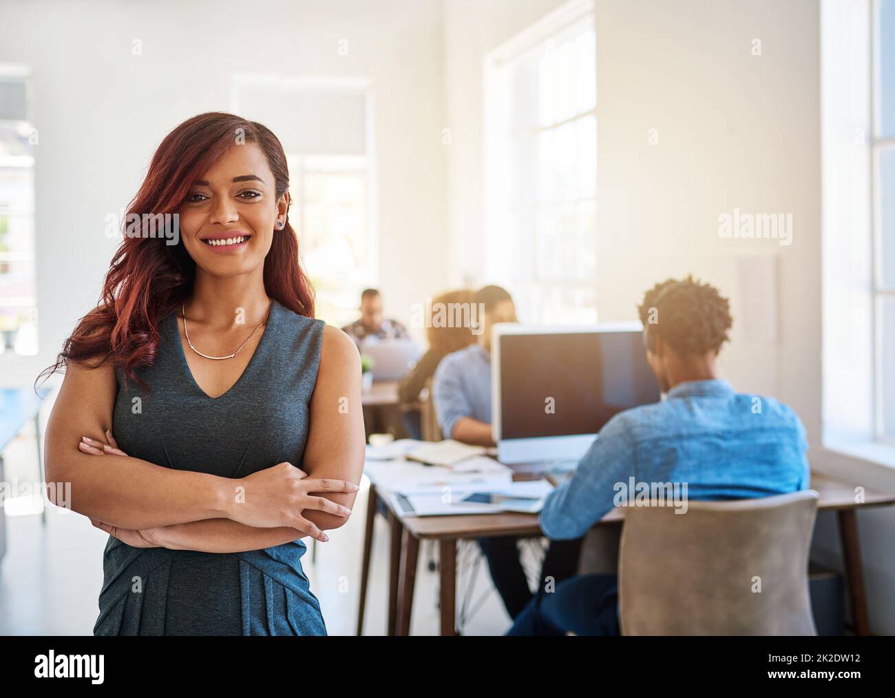Running her office with confidence and determination. Portrait of a ...