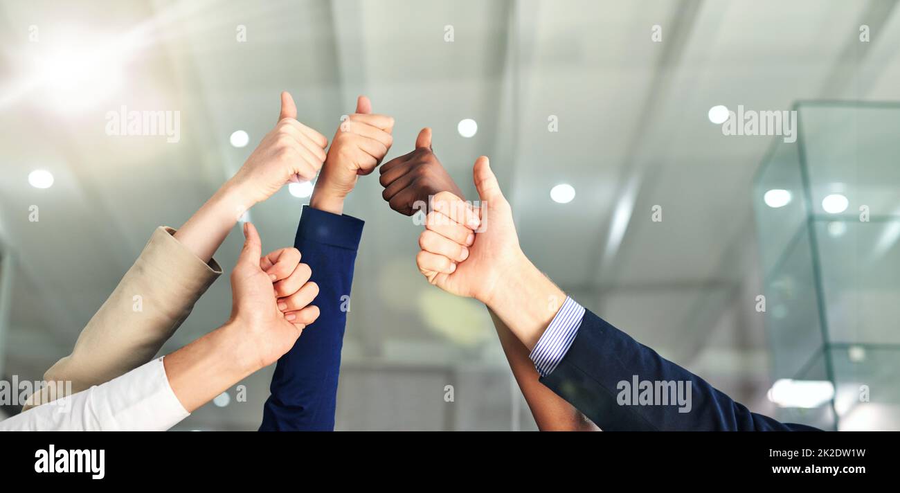 Office hands up hi-res stock photography and images - Alamy