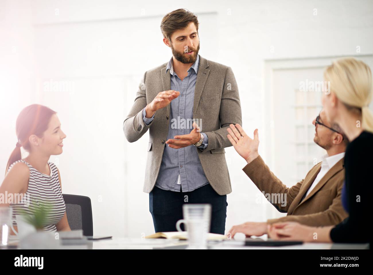 Explaining project to colleagues hi-res stock photography and images ...