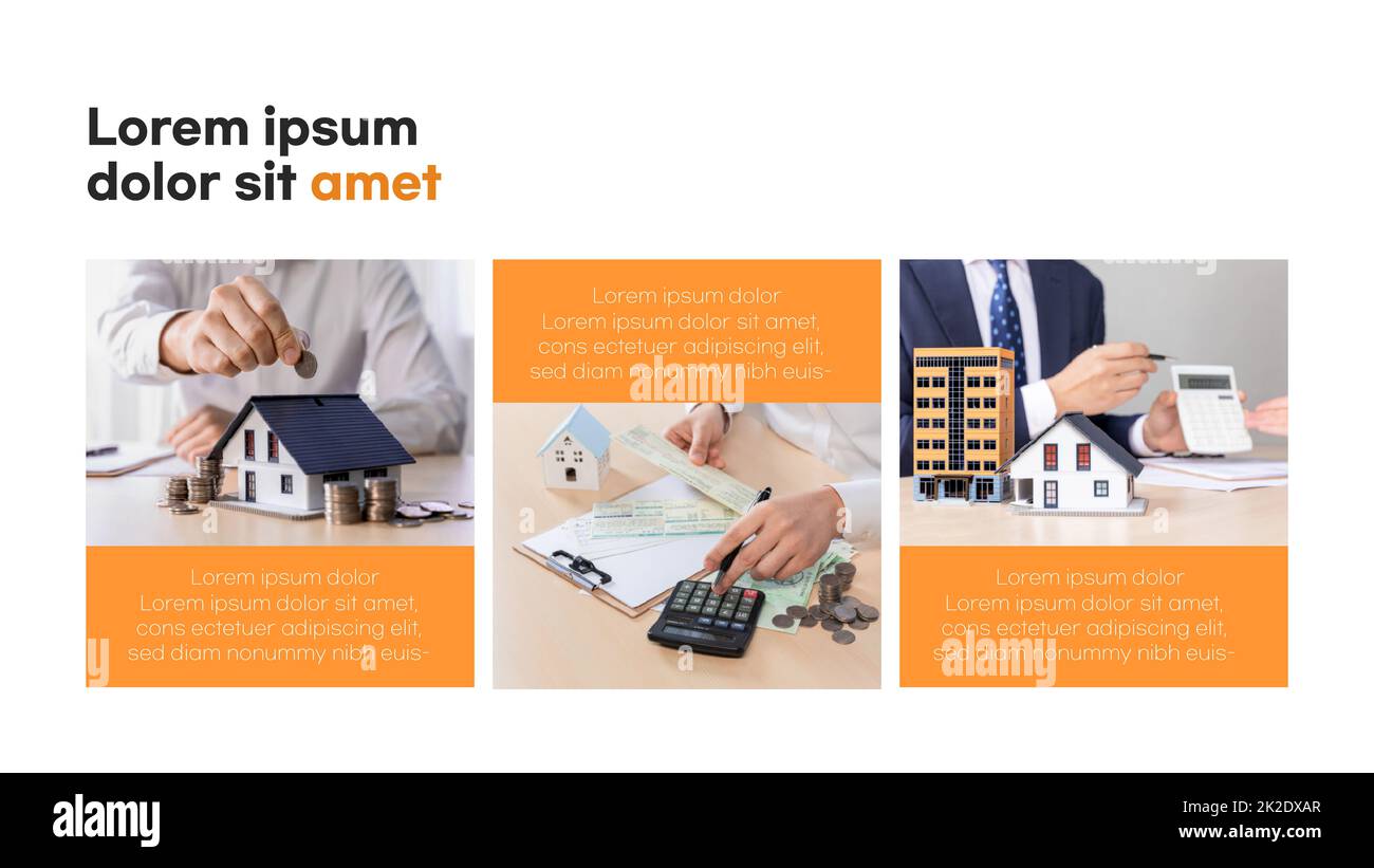 presentation template real estate theme vector layout Stock Photo - Alamy