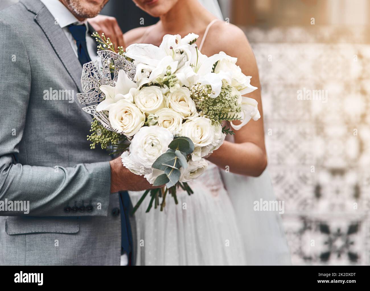 To beautiful beginnings. Cropped shot of an unrecognizable bride and ...