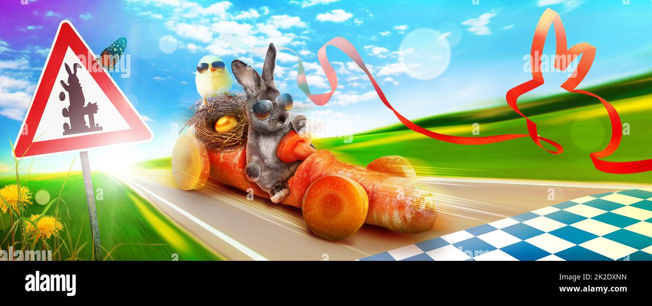 Funny Easter bunny. Happy Easter holiday concept Stock Photo - Alamy