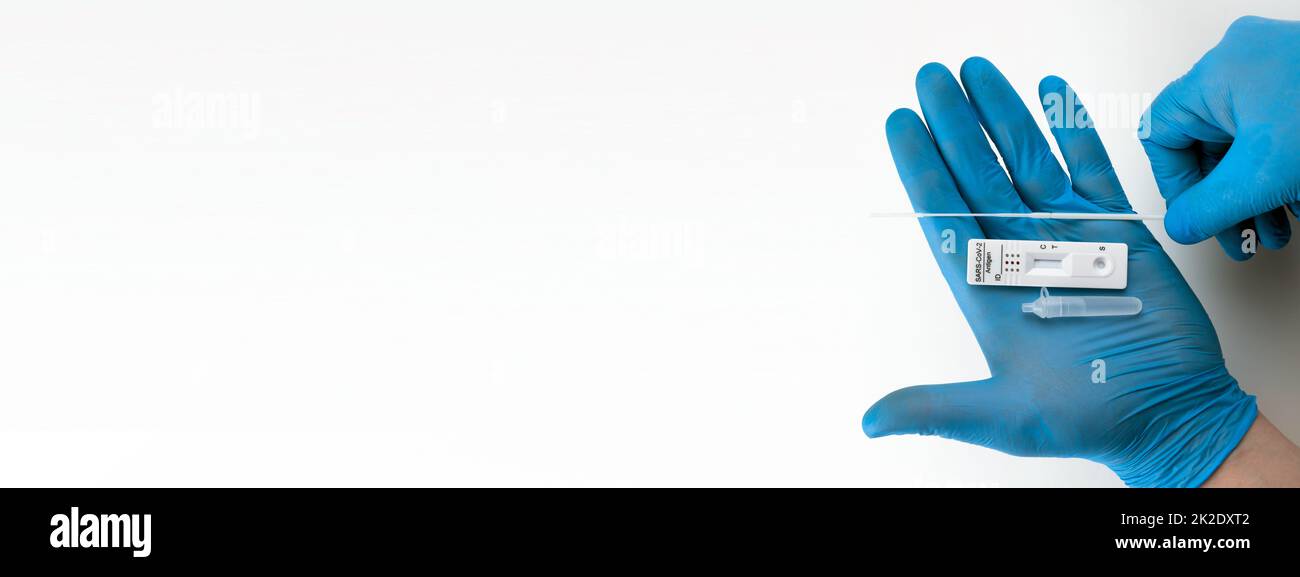 Corona virus antigen fast test. Lab card kit test for COVID-19 Stock ...